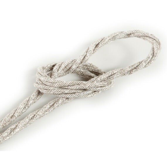 Fil Électrique Beige 3x0,75mm² - Câble Électrique Torsadé Tissu I L&D